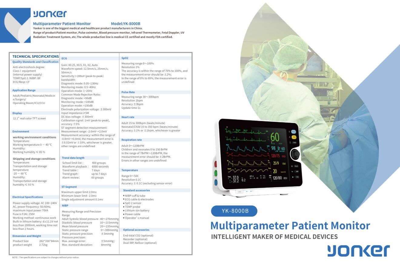 Yonker Patient Monitor YK-8000B - Medimageskart